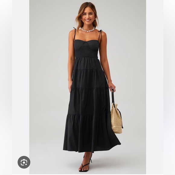 Wayf | Dresses | Wayf Smocked Cupped Tiered Maxi Dress | Poshmark